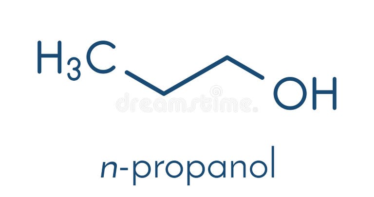 Propanol N-propanol Solvent Molecule. Skeletal Formula. Stock Vector ...