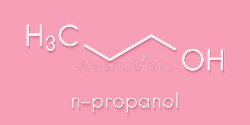 Propanol (n-propanol) Solvent Molecule Stock Illustration ...