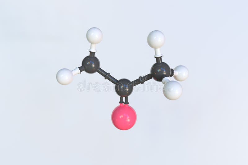 2-propanone Molecule. Isolated Molecular Model. 3D Rendering Stock ...