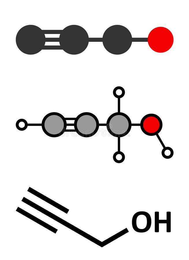 Propargyl Alcohol Molecule. Skeletal Formula Stock Vector ...