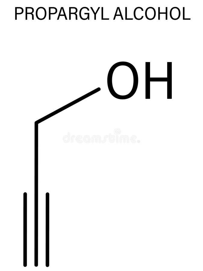 Propargyl Alcohol Molecule. Skeletal Formula Stock Vector ...
