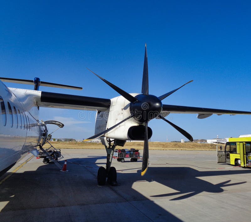 A Propeller Aircraft at the Airport Stock Image - Image of repair ...