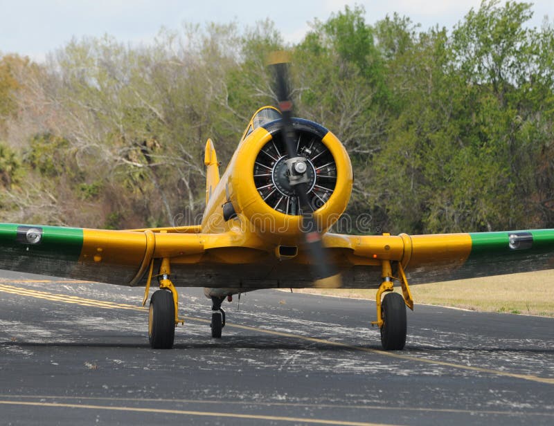 Yellow airplane stock image. Image of ground, airplane - 12154807