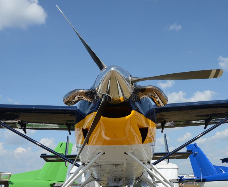 Propeller Airplane Closeup View Stock Photo - Image of motor, propeller ...