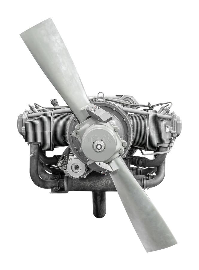 Propeller Airplane Engine Isolated on White Background with Clipping ...