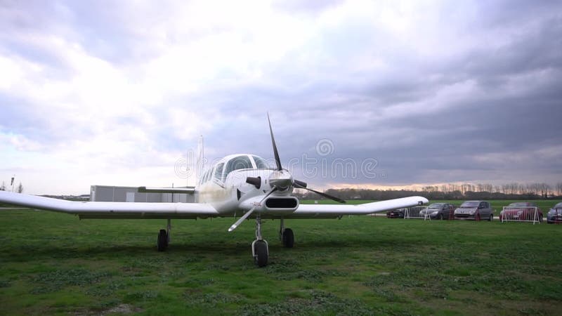 Propeller Airplane is Taking Off the Field Stock Footage - Video of ...