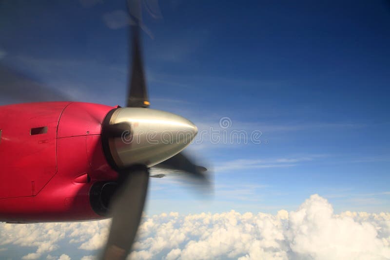Propeller of the Airplane Wing Moving Stock Photo - Image of flight ...