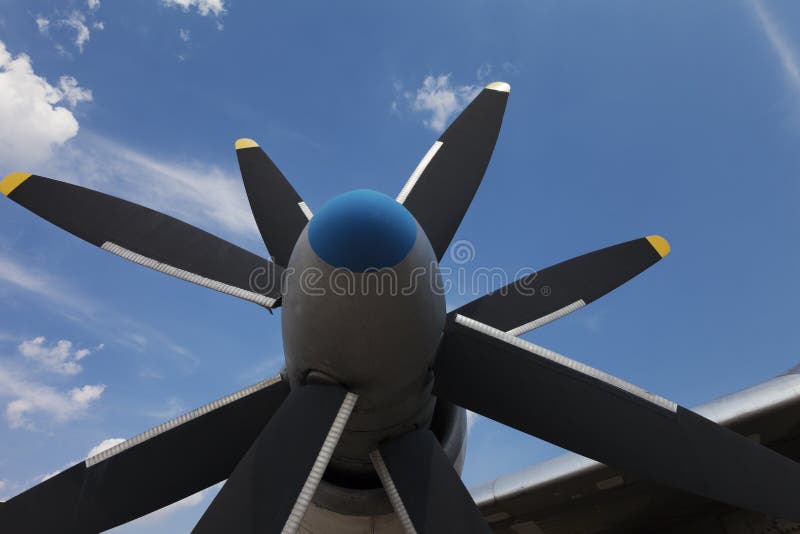 Propeller Blade of Engine. Part of Airplane Stock Photo - Image of ...