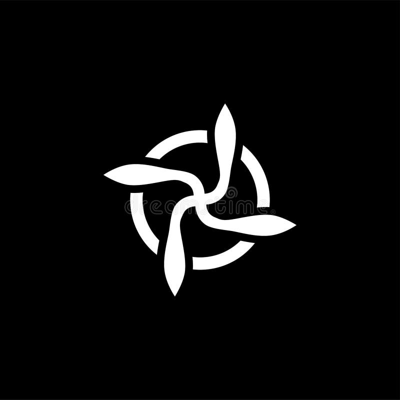 Propeller Icon on Black Background. Black Flat Style Vector ...