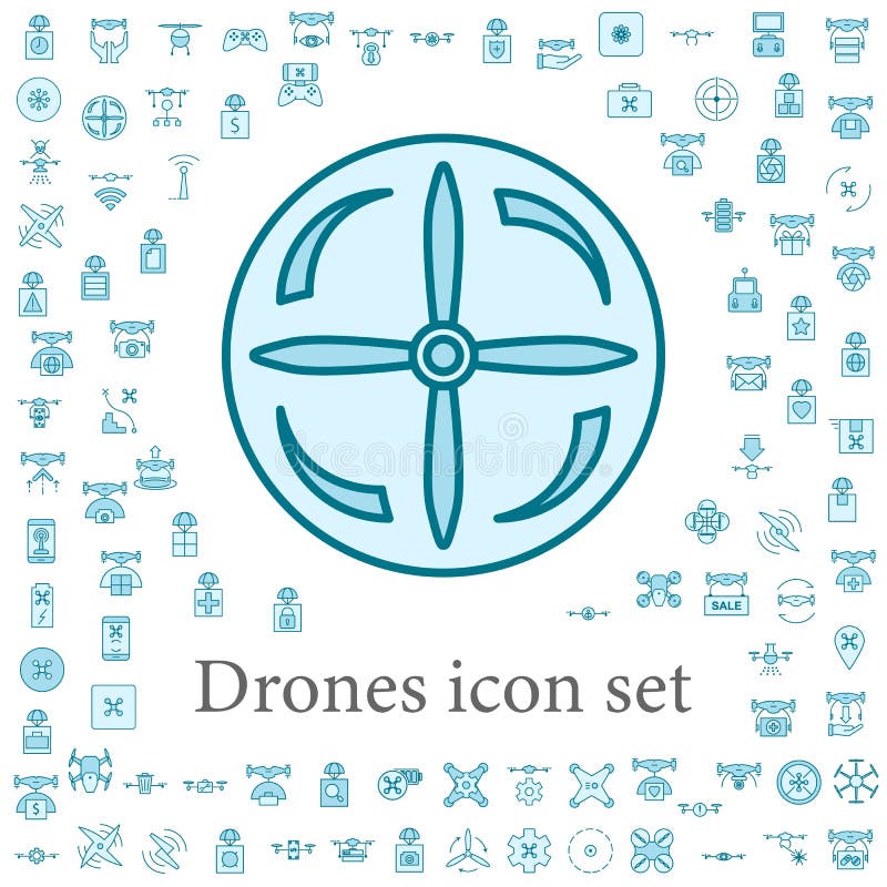 Propeller Icon. Elements of Drones in Neon Style Icons Stock ...