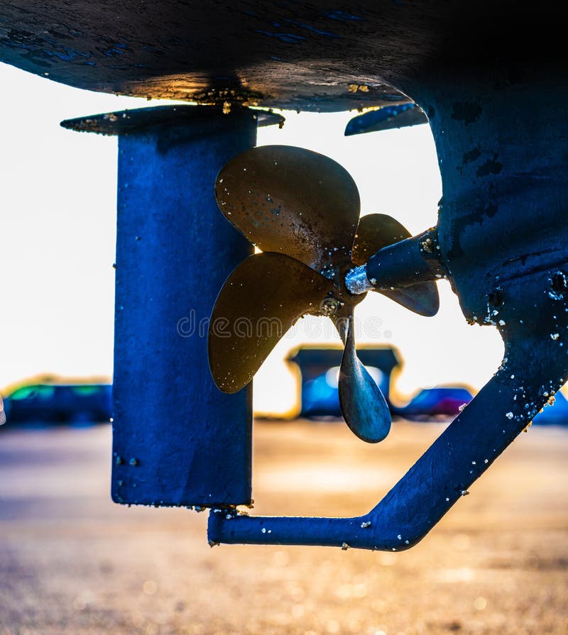 Propeller of a Laid Up Motor Boat.. Stock Image - Image of ...