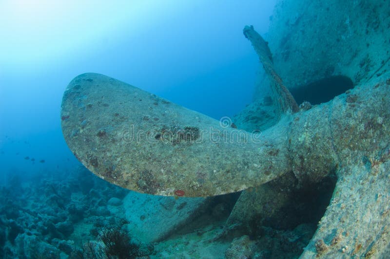 Propeller on a Large Shipwreck Stock Photo - Image of travel ...