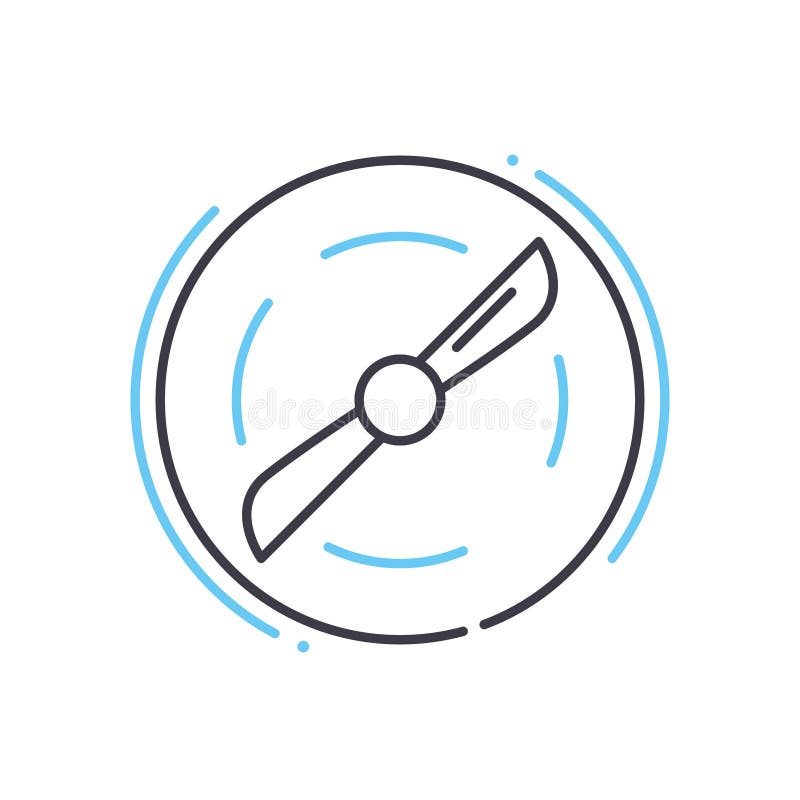 Propeller Line Icon, Outline Symbol, Vector Illustration, Concept Sign ...