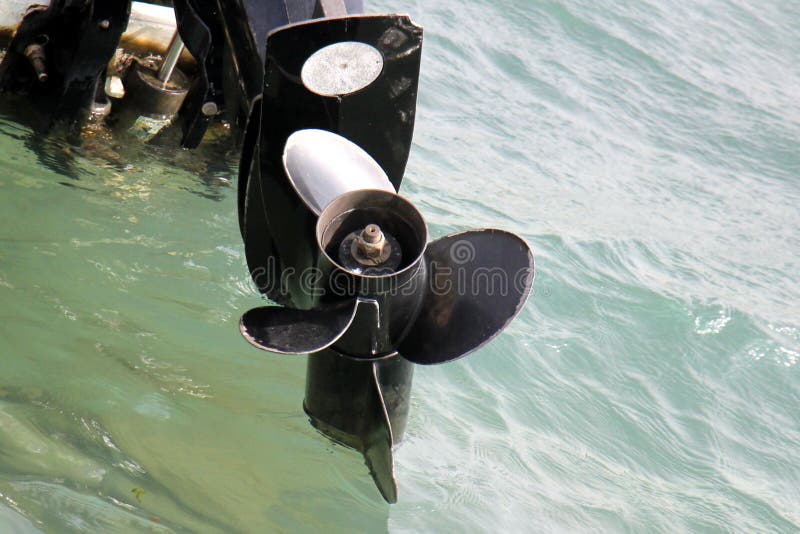 Propeller with a Motor on the Boat Stock Photo - Image of blade ...