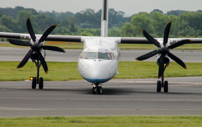 Propeller Plane Front View editorial stock photo. Image of horizontal ...