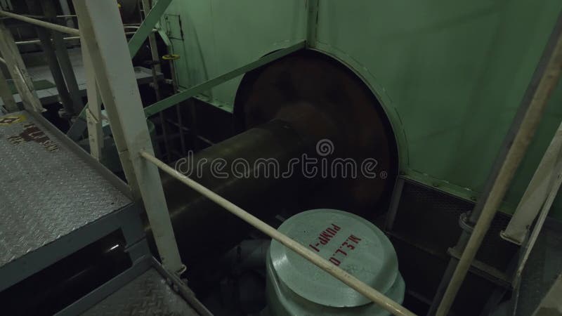 Propeller Shaft and Flywheel of Ship Stock Footage - Video of diesel ...
