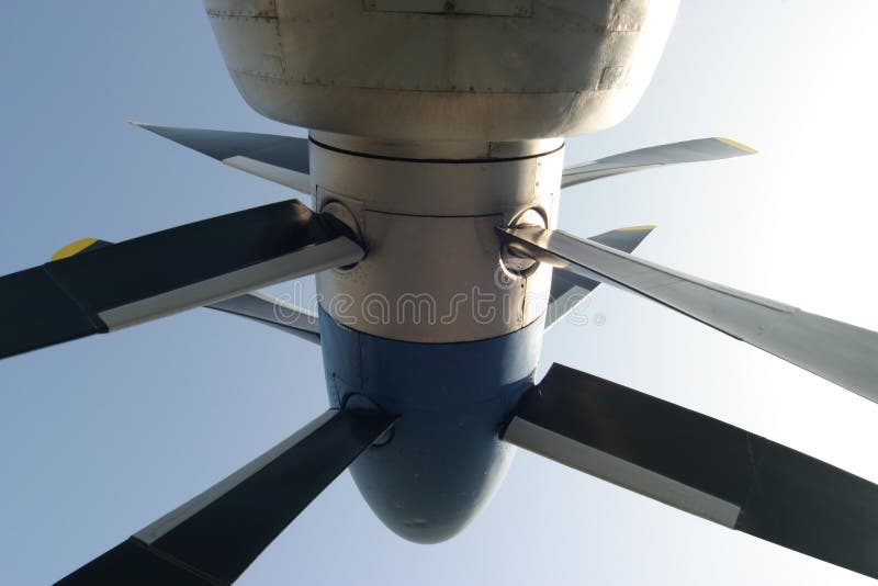 Twin propeller turbine stock image. Image of turbo, antonov - 1394745