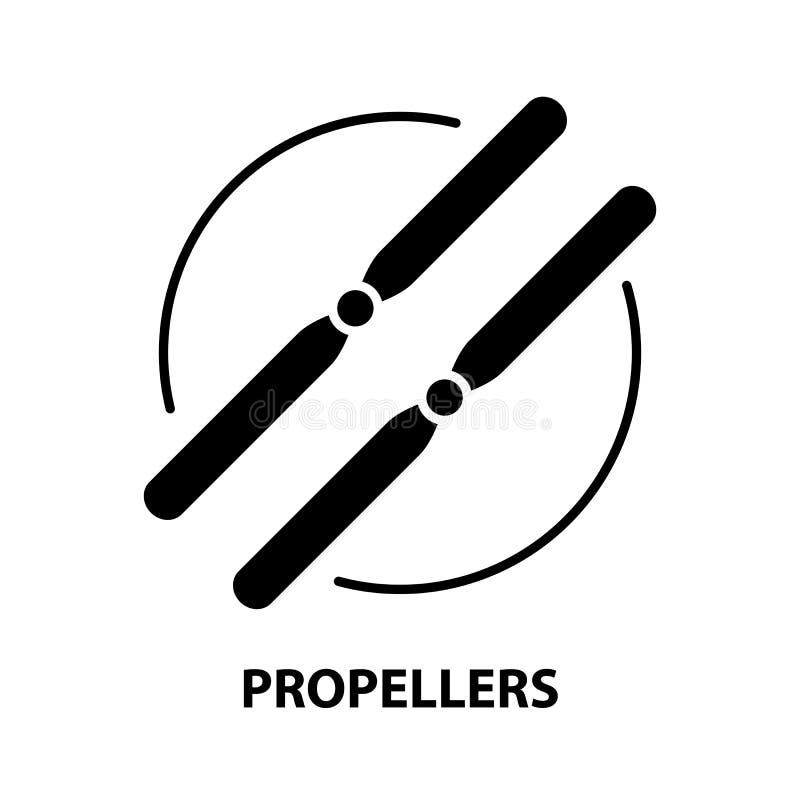 Propellers Icon, Black Vector Sign with Editable Strokes, Concept ...