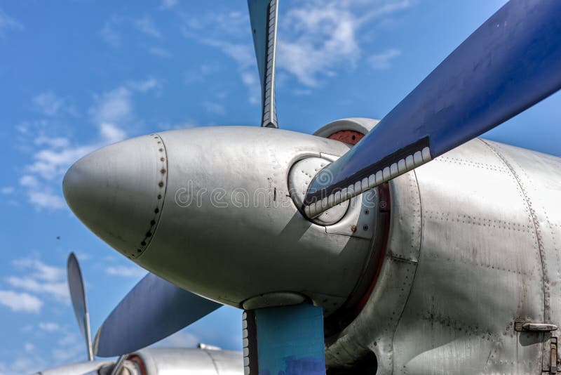 Propellers of Turboprop Engines Close-up. Stock Photo - Image of engine ...