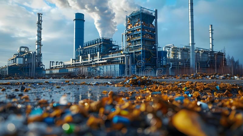 Proper Disposal of Waste in a Biomass Processing Center: Image. Concept ...