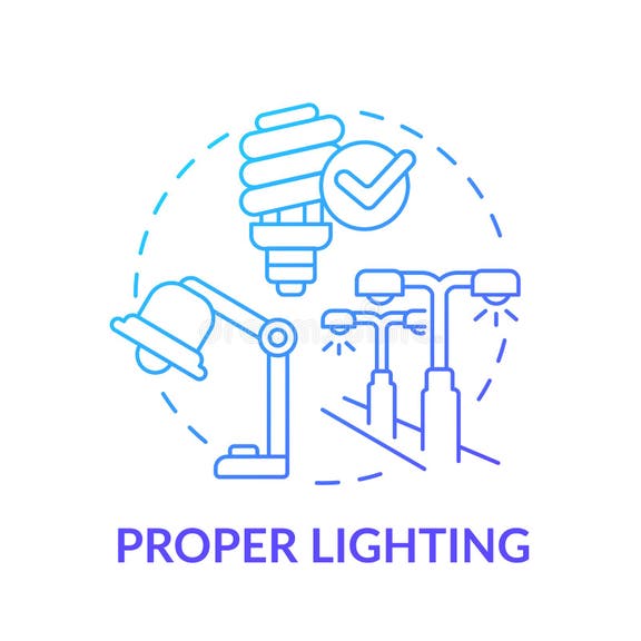 Proper Lighting Blue Gradient Concept Icon Stock Vector - Illustration ...