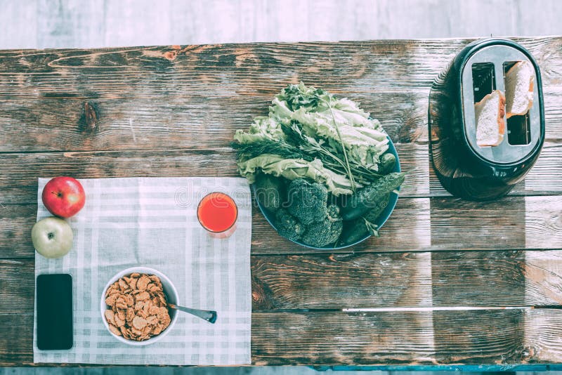 Healthy Proper Food Looking Fresh and Useful Stock Photo - Image of ...