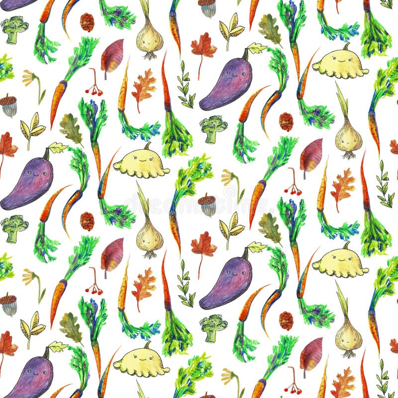 Proper Nutrition, Pattern with Vegetables Stock Illustration ...