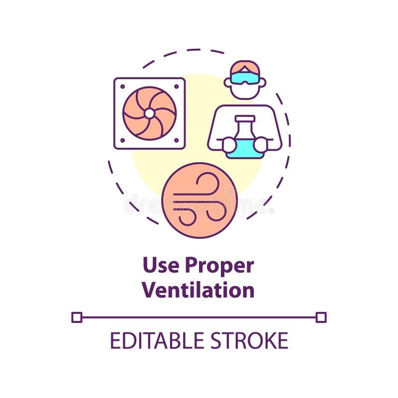 Proper Ventilation Use Multi Color Concept Icon Stock Vector ...