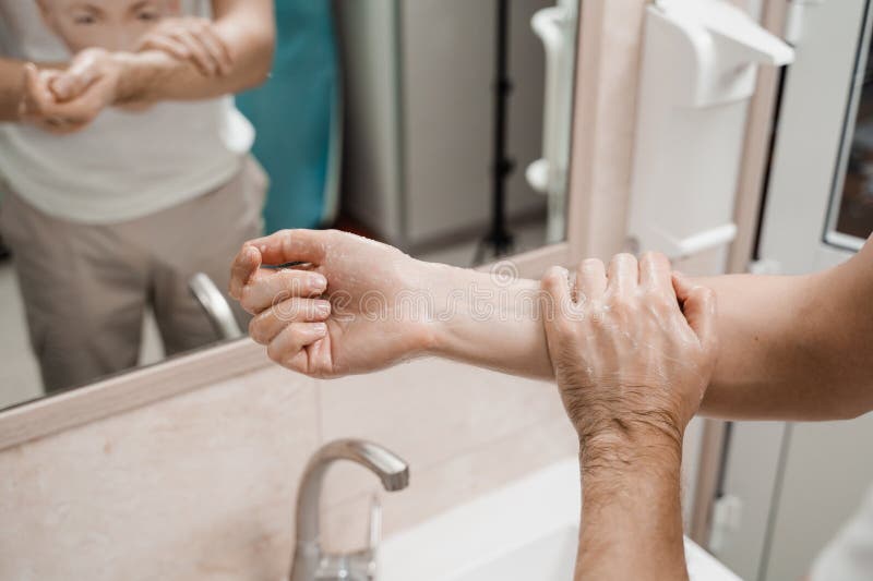 Proper Washing Hands Process To Clean and Remove Bacteria. Hygiene ...