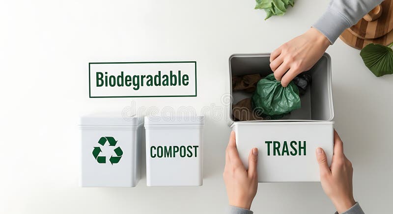 Proper Waste Sorting and Recycling Stock Illustration - Illustration of ...