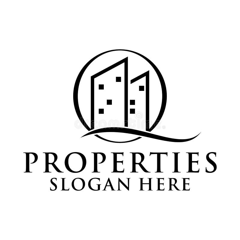 Properties Logo Black and White Vector Stock Vector - Illustration of ...