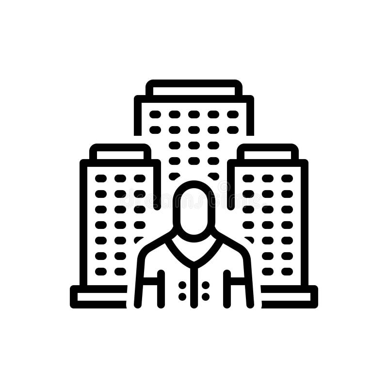 Black Line Icon for Property Agent, Pimp and Vendor Stock Vector ...