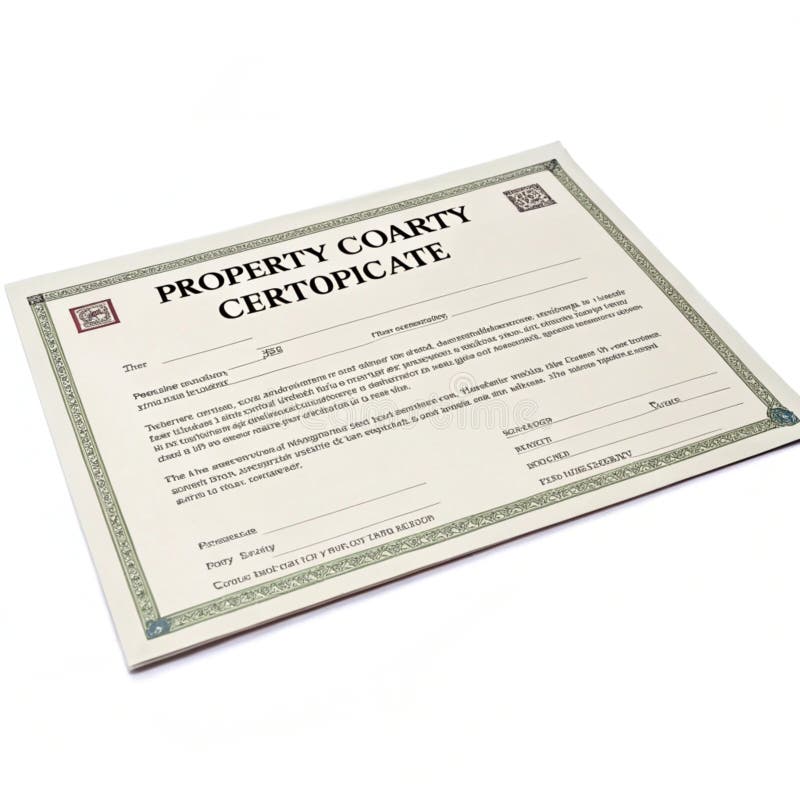 Property Certificate Isolated on Transparent Background Stock ...