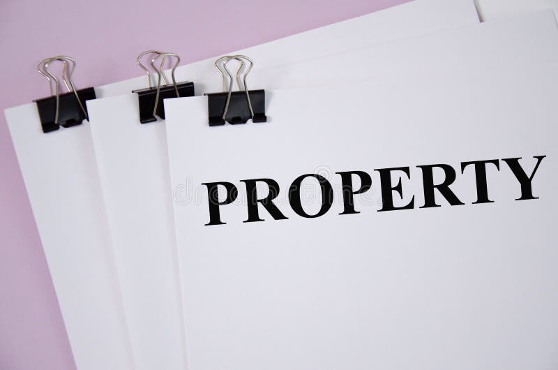 Property Concept Written on White Piece of Paper and Pink Background ...