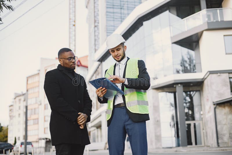 Property Developer and Black Man Discussing Future Flat Stock Image ...