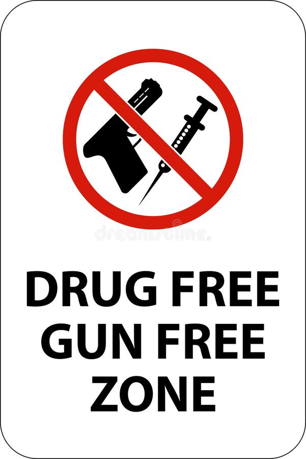 Property Gun Rules Sign Drug Free Gun Free Zone Stock Vector ...
