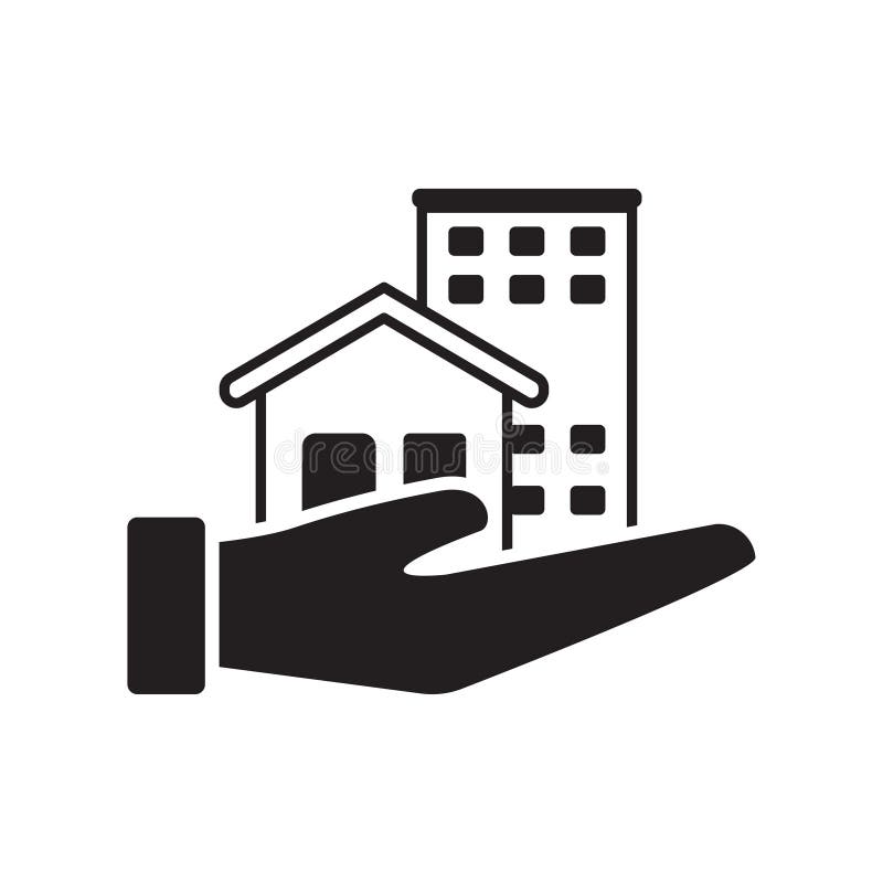 Property Icon in Black Design Stock Vector - Illustration of office ...