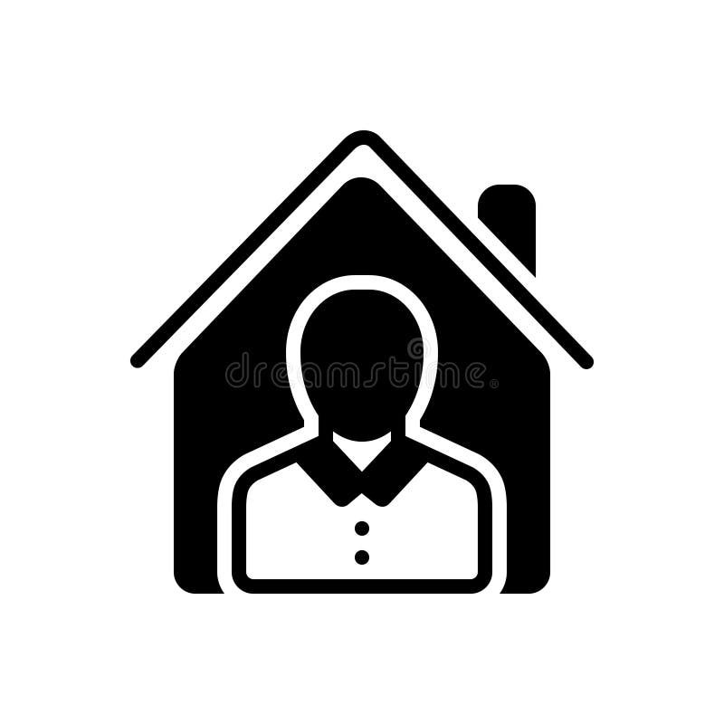 Black Solid Icon for Property, Owner and Assets Stock Vector ...
