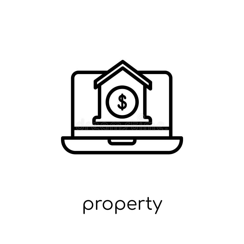 Property Icon. Trendy Modern Flat Linear Vector Property Icon on Stock ...