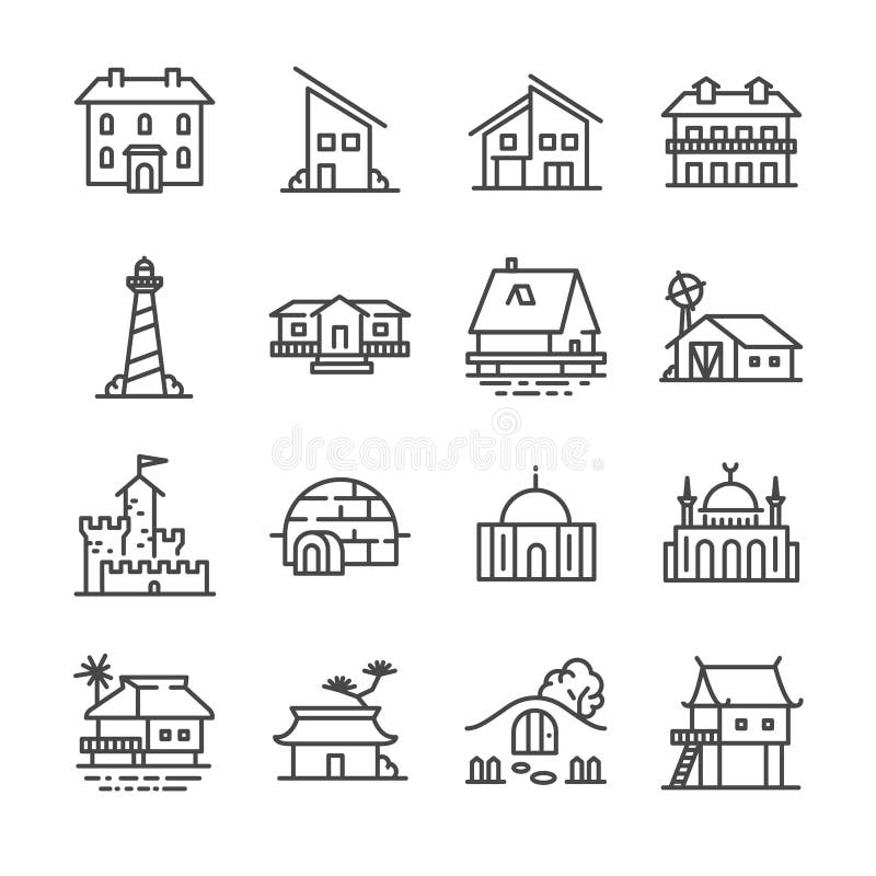 Property icons set stock vector. Illustration of business - 89979795