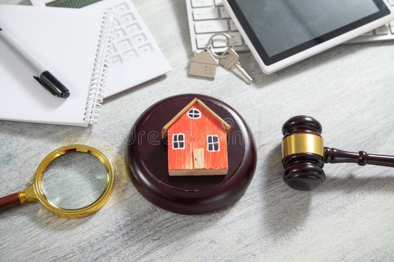 Property Law. Judge Gavel and House Model Stock Image - Image of ...