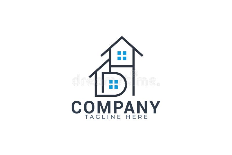 Property Logo with a Combination of a House and Letter DH As the Icon ...