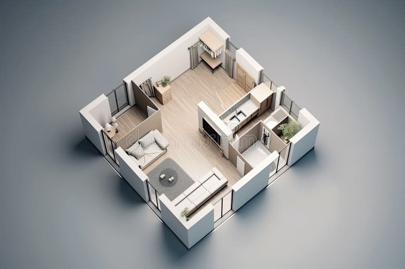 Property plan schematic stock illustration. Illustration of investment ...