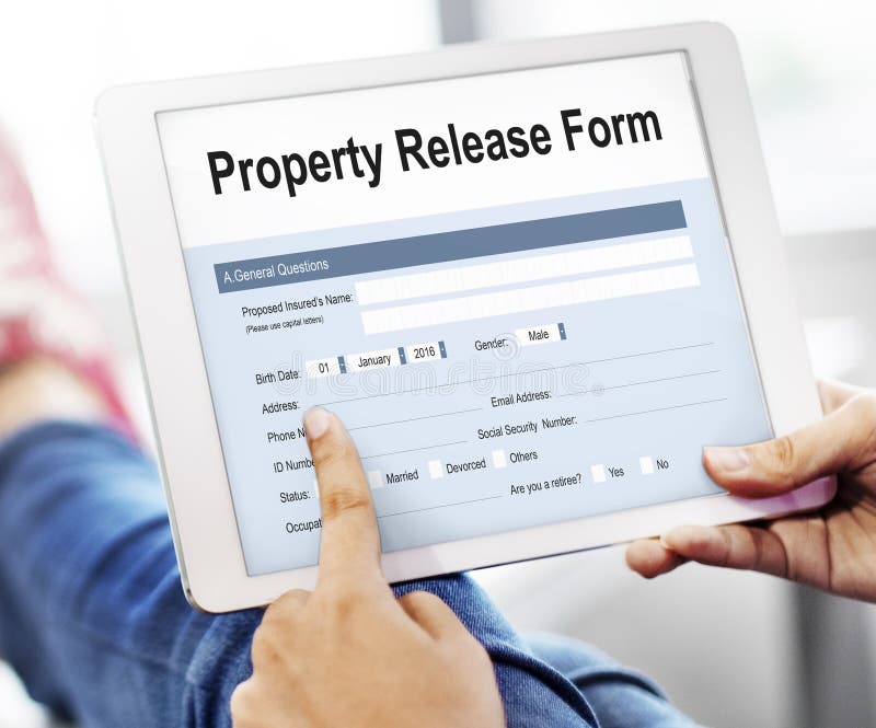 Property Release Claim Form Concept Stock Photo - Image of network ...