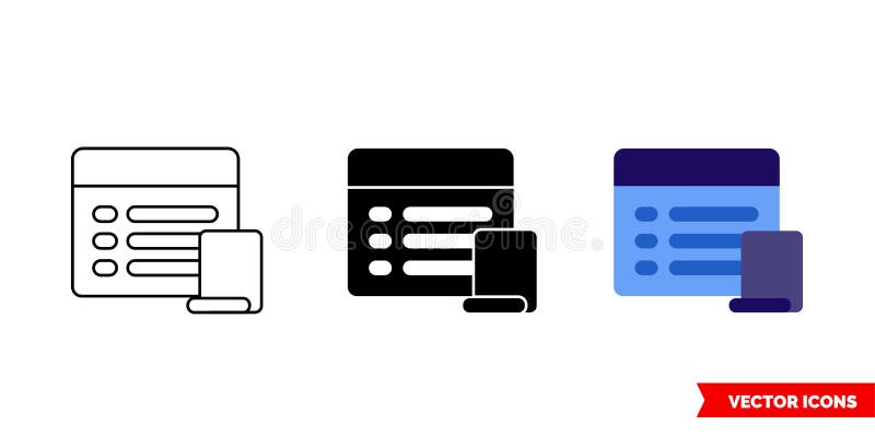 Properties Icon of 3 Types Color, Black and White, Outline. Isolated ...