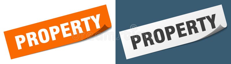 Property Sticker. Property Sign Set Stock Vector - Illustration of ...