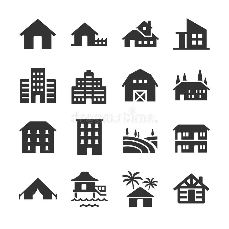 Property type icons stock vector. Illustration of modern - 89978387