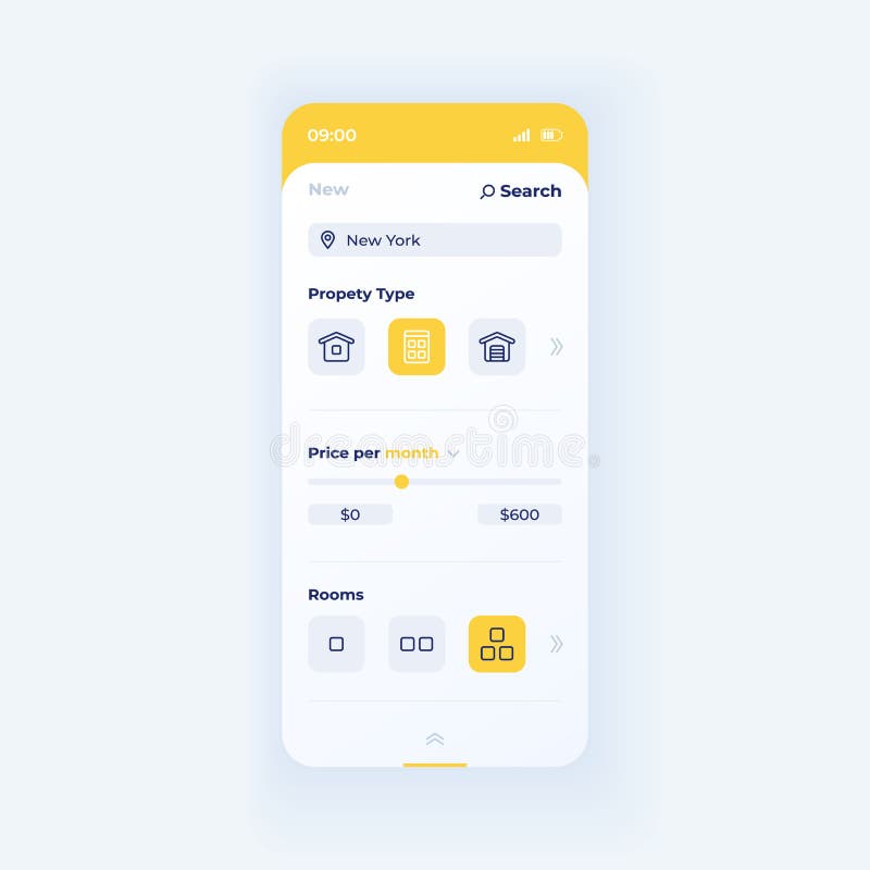 Property Type Search Smartphone Interface Vector Template Stock Vector ...