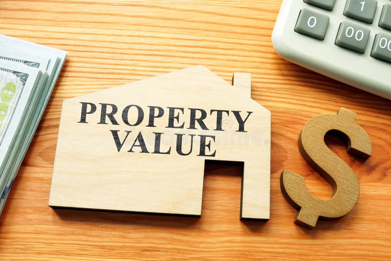Property Value Phrase on the Model of House. Stock Image - Image of ...
