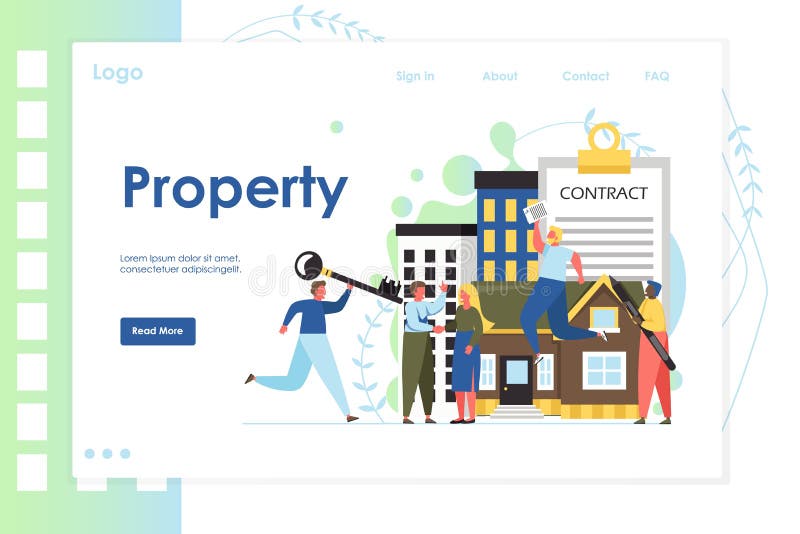 Property Vector Website Landing Page Design Template Stock Vector ...